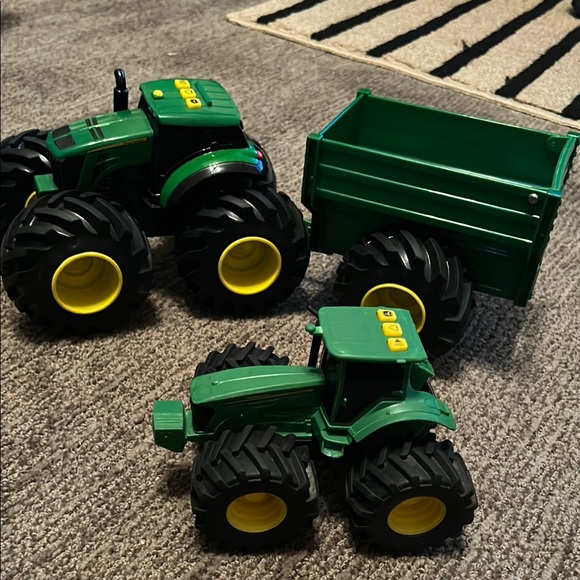 Toys | John Deere Monster Tractor With Wagon Toy Set | Poshmark